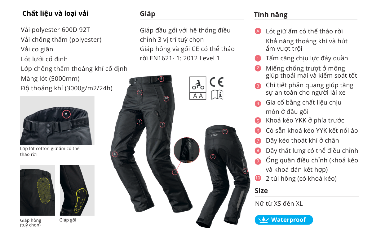 Quần Bảo Hộ Motor LS2 Chart Evo Lady - Quần Motor Dành Cho Nữ - Mũ Bảo ...